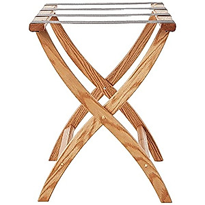 Wooden Mallet Designer Curve Leg Luggage Rack, Light Oak