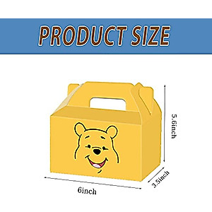 QWAERPLPN 16Pcs Cute Bear Party Gift Boxes,Cute Bear Birthday Party Favors,Goodies Boxes,Candy Gift Bag for Anime Themed Party
