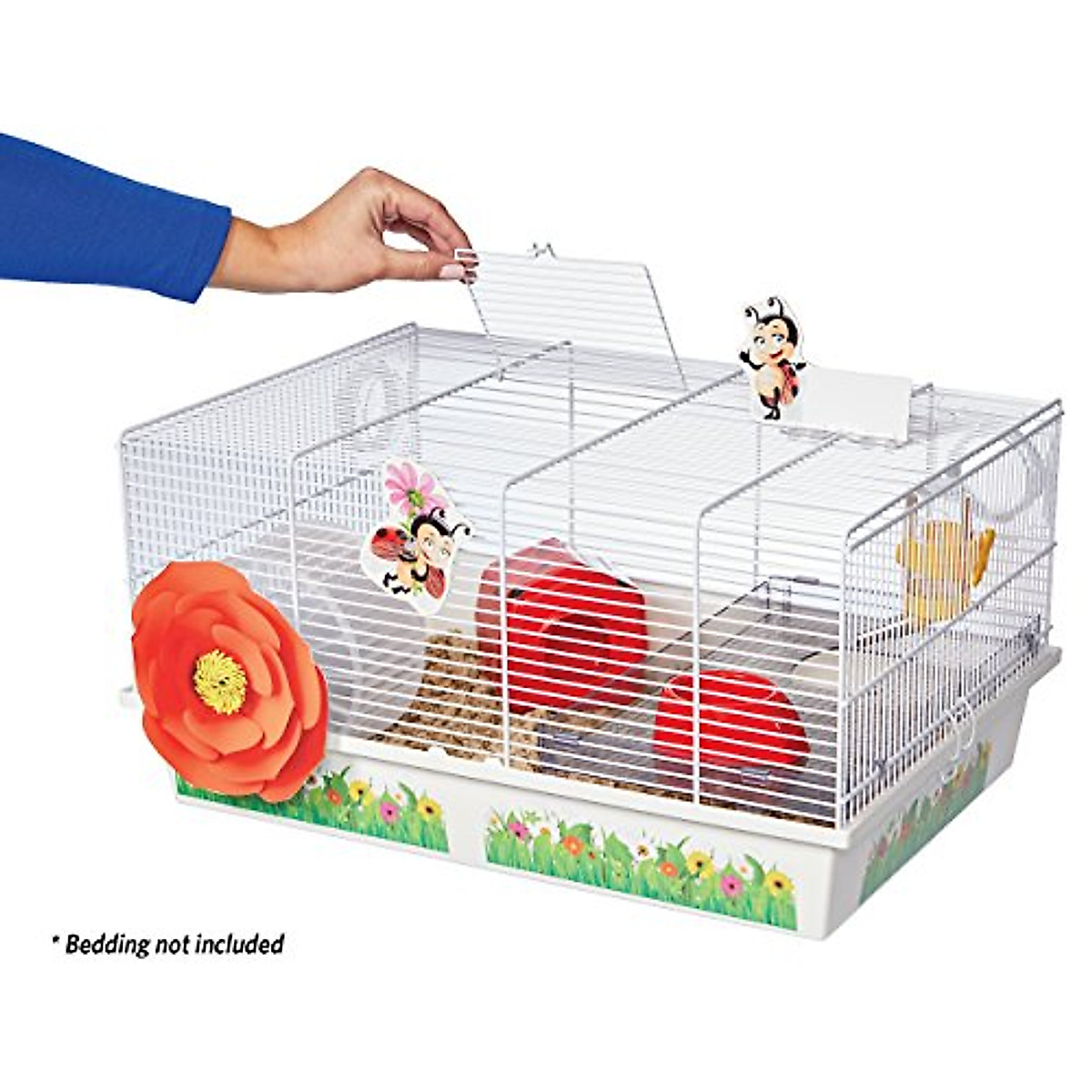 MidWest Homes for Pets Hamster Cage | Lovely Ladybug Theme | Accessories & Decals Included