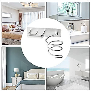 Hair Dryer Holder Wall Mount,Blow Dryer Organizer Wall Mounted Flat Irons,Curling Wands Save Space & Easy to Install Multi-Functional Hair Dryer Rack for Bedroom & Bathroom (Aluminum, siliver)