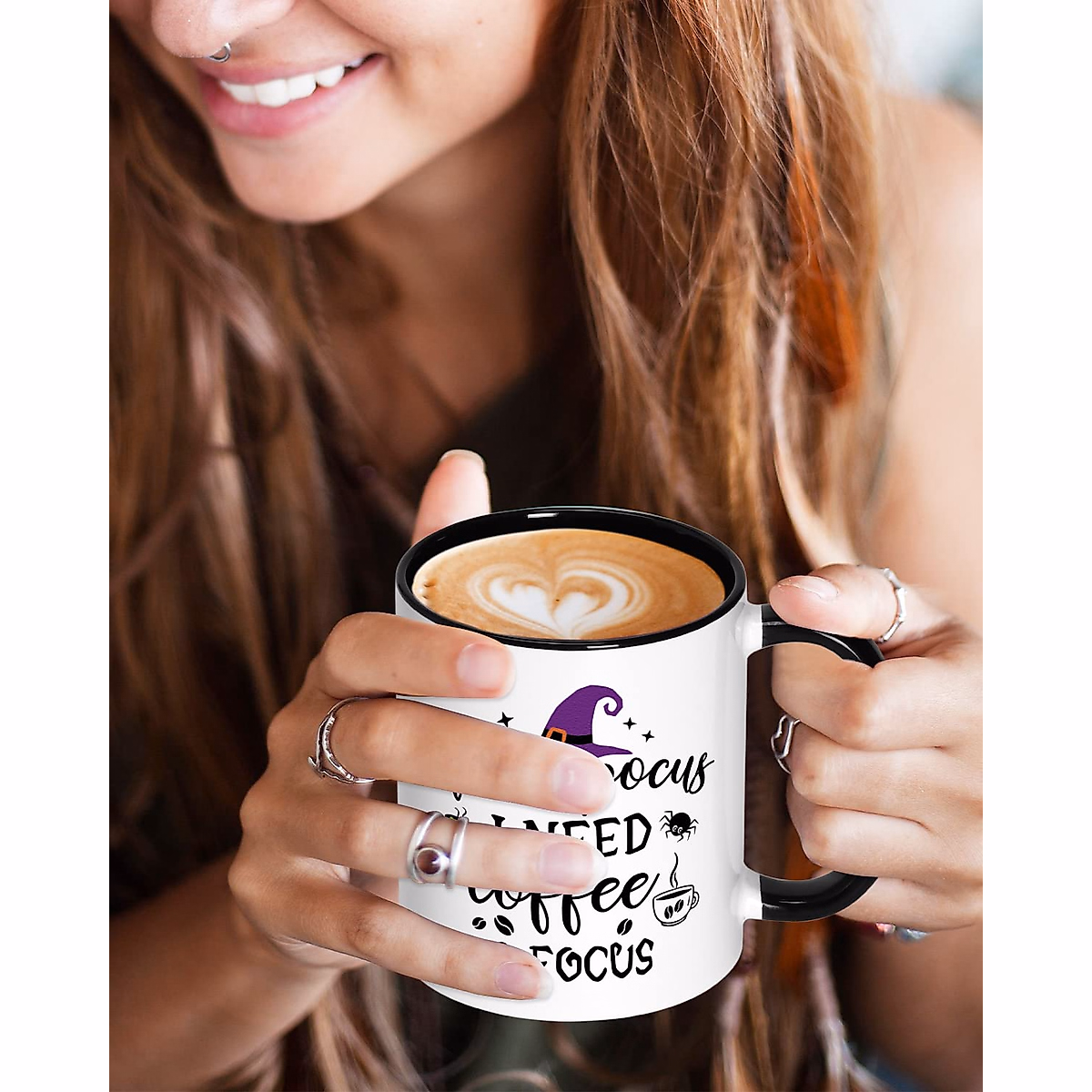 Halloween Coffee Mugs Set of 2 Witch Cup Fall Mugs Coffee Gift Funny Novelty Halloween Tea Cups Farmhouse Autumn Tiered Tray Decorations Present Treat or Trick Couple Halloween