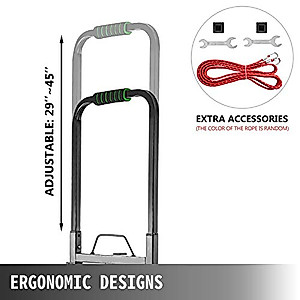 VEVOR Stair Climbing Cart 330lbs Capacity, Portable Folding Trolley with 6 Wheels, Stair Climber Hand Truck with Adjustable Handle for Pulling, All Terrain Heavy Duty Dolly Cart for Stairs