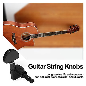 SAPHUE 6 Pieces 3L3R Guitar tuner pegs,Guitar Sealed Fan-shaped Tuning Pegs Tuner Machine Heads for Acoustic Electric Guitar Guitar Parts (Black)