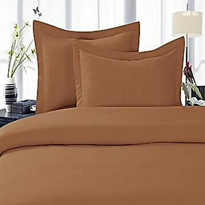 Elegant Comfort 1500 Premium Hotel Quality Egyptian Quality 2 Piece Wrinkle Free and Fade Resistant Luxurious Duvet Cover Set, Twin/Twin X-Large, Light Brown