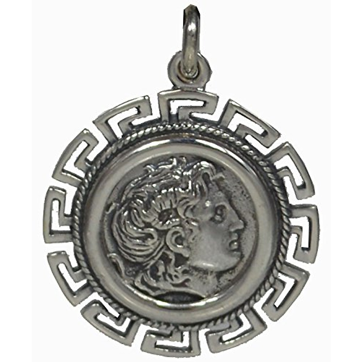 Alexander The Great Lysimachos Silver Coin Pendant - Meander - Macedonia King