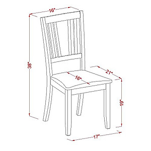 East West Furniture DLT-MAH-TP Dublin Table-Mahogany Table Top Surface & DUC-MAH-LC Dudley Padded Chair - Faux Leather Seat and Mahogany Solid Wood Frame Dining Room Chair Set of Two