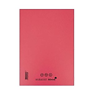 Silvine A4 Red Exercise Book, Lined With Margin - 80 Pages (Pack of 10)