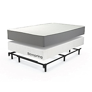 Zinus Michelle Compack 9-Leg Support Bed Frame, for Box Spring and Mattress Set, Full, Black (AZ-SBF-07F) & SmartBase Headboard and Footboard Brackets, Set of 2
