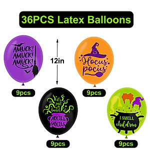 Latex Balloons 36Pcs Halloween Themed Party Wall Decoration Festival Celebration Party Supply