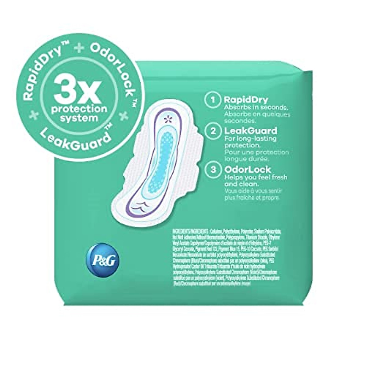 Always Ultra Thin, Feminine Pads For Women, Size 2 Long Super Absorbency, Multipack, Without Wings, Unscented, 40 Count x 3 Pack (120 Count total)