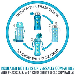 Ultimate Stainless Steel Baby Bottle 9oz Insulated Baby Bottle | Insulate Milk for 10+ Hours | Non-Toxic Food-Grade Stainless Steel & Food-Grade Silicone Slow Flow Nipple | Leak-Free Design - Blue