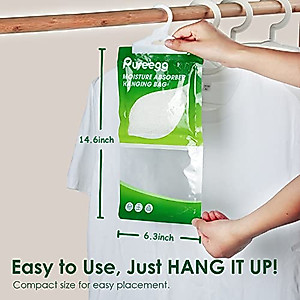 Pureegg Moisture Absorbers Hanging Bag - 12 Packs, Citrus Scent, Odor Absorber for Narrow Spaces, Efficient Humidity Absorber for Kitchens, Basements, Bathrooms, Hanging Closet Odor Eliminator