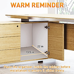 Tksrn Pull Out Cabinet Organizer, Under Sink Organizer Kitchen Slide Out Storage Shelf with 2 Tier Sliding Wire Drawer - 12.6W x 21D x 13H - Request at Least 13 inch Cabinet Opening