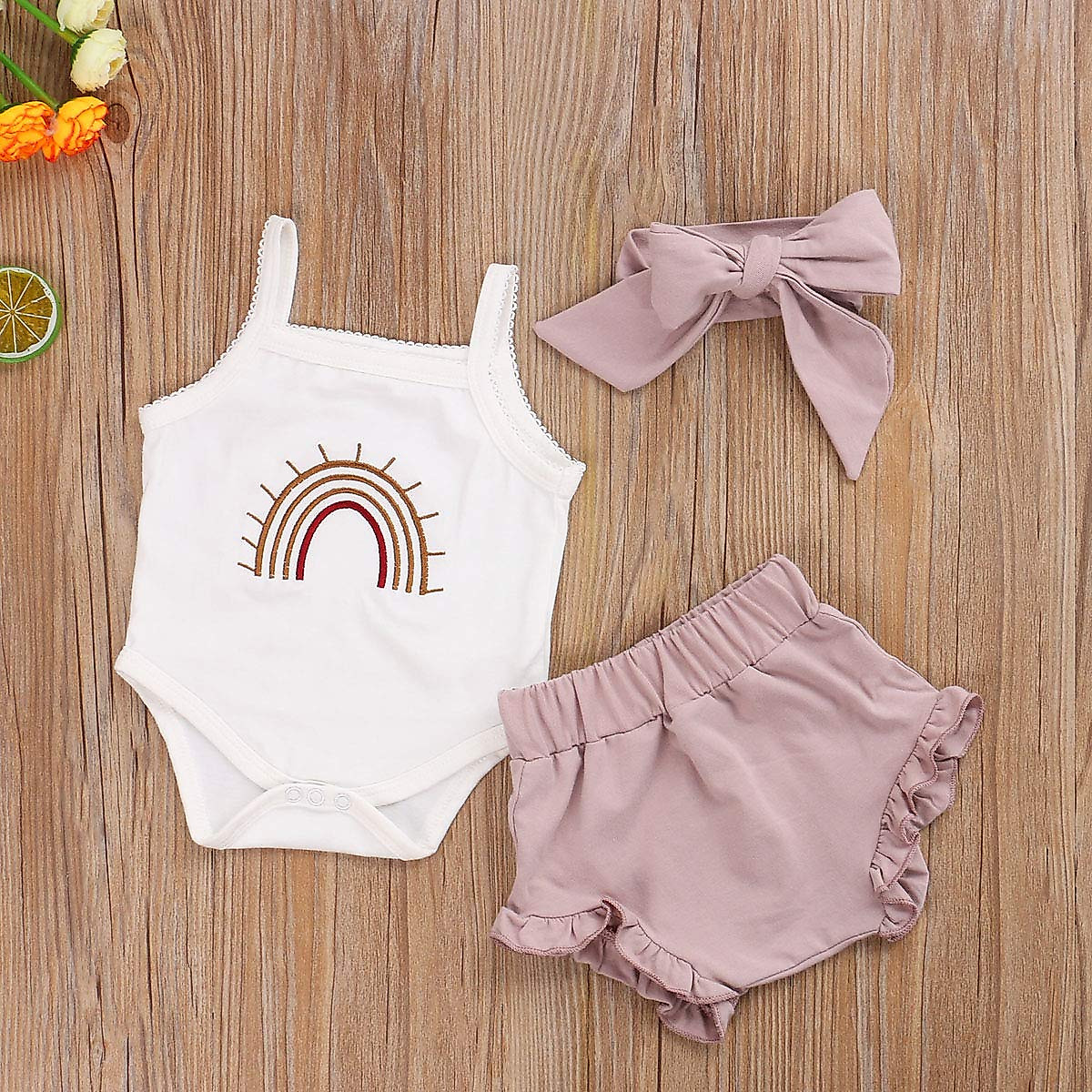 Thorn Tree Newborn Baby Girls Boys Clothes Cotton Suit Cute Baby Kid Infant Romper Play Wear Summer Rainbow Outfits