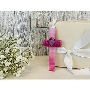 Handmade Glass Cross for Mother with Poem- Unique Gift for Mom on Christmas, Mother's Day, Birthday