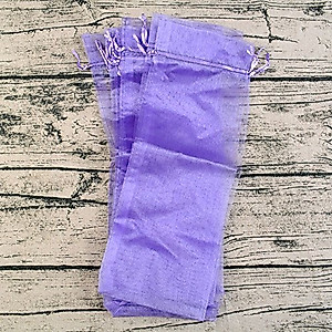 NUOMI 20 Pack Wine Organza Bags Drawstring Gift Wrapping Packages Wedding Party Favors Long Pouches Home Decor Supplies, Purple