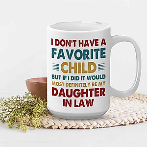 VUNVUT86 Father Mother In Law Gifts - Christmas Gift For Daughter in Law From Mother Father in Law - Favorite Child Daughter in Law Mug - Daughter in Law Coffee Mug - Mother-in-law, Father-in-law Mug