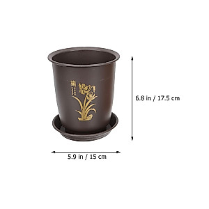 Happyyami 4 Sets Flowerpot Orchid Pot Imitation Porcelain Planter Cactus Pots Indoor Plant Pot Plastic Succulent Pot Pottery Ventilation Orchid Planters Orchids Flower Pots Breathable Bonsai