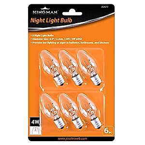 Kingman Night Light Warm White Replacement Bulbs (6 per Pack), 4W 120V