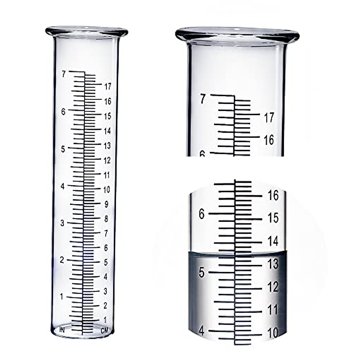 BIUWING Plastic rain Gauge Replacement Tube, 7'' Capacity rain gauges Tubes for Yard Garden Outdoor Home, Best Rated, No Frost Freeze Crack, Not Fragile (2 pcs)