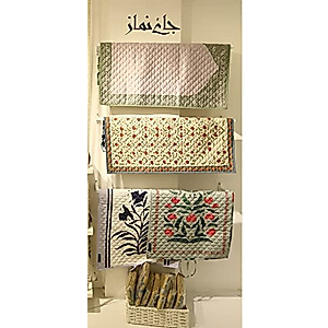 Islamic Prayer Mat - Portable Machine Washable Foldable Prayer Rugs for Muslims - Travel Prayer Mats, Perfect Eid & Ramadan Islamic Gift - 100% Soft Cotton Janamaz - Ideal for Men, Women, Kids