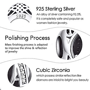 NINGAN C Letter Alphabet Charm 925 Sterling Silver A-Z Initial Beads Fits Europeans Bracelet and Necklace