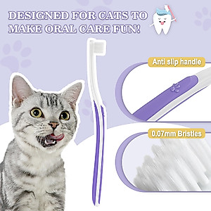 VVHOMIFE Cat Toothbrush Complete Kitty Dental Care Kit with Teeth Whitening Tracker - Premium Brushes for Cats, Easy Oral Hygiene & Gap Cleaning-cat