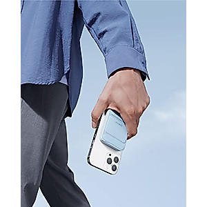 Anker Magnetic Battery (MagGo), 5,000 mAh Foldable Magnetic Wireless Portable Charger and USB-C for iPhone 15/15 Plus/15 Pro/15 Pro Max, iPhone 14/13 Series（Misty Blue）