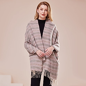 Rofilan Womens Cashmere Feel Scarf Winter Large Warm Scarves Wrap Shawl with Tassel