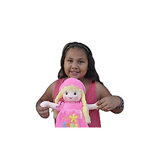 Linzy Plush 17.5'' Pink Niobe Sweet Cakes Rag Doll for Girls, Soft Plush Doll,Sleeping Cuddle Buddy for Toddlers, Infants and Babies, Muñecas de Trapo para Niña, First Doll for Kids