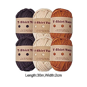 kowaku 6Pcs Knitting Yarn T-Shirt Yarn Chunky Yarn Spaghetti Yarn for Throw Blanket Craft, Set A