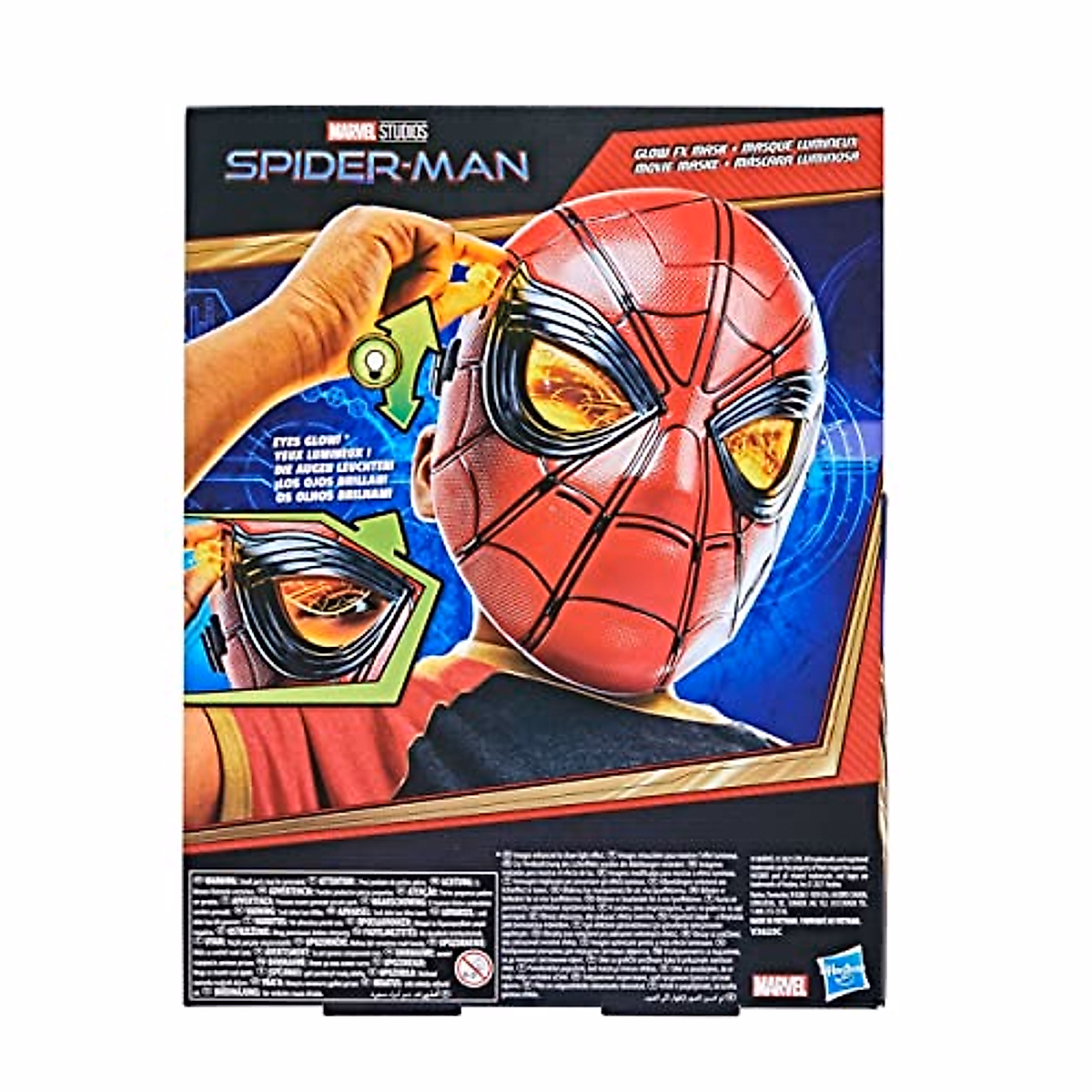 Spider-Man Marvel Glow FX Mask Electronic Wearable Toy with Light-Up Moving Eyes for Role Play, for Kids Ages 5 and Up