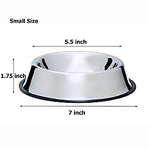 Mlife Stainless Steel Dog Bowl with Rubber Base for Small/Medium/Large Dogs, Pets Feeder Bowl and Water Bowl Perfect Choice (Set of 2)
