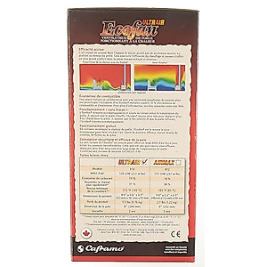 Ecofan® UltrAir, Classic Styled, Heat Powered Wood Stove Fan, 125 CFM, 810CAXBX, Mid-Sized, 7.9" Blade, Black