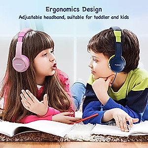 AUSDOM Kids Headphones, Wired Headphones for Kids with Microphone On Ear Kids Headphones for School Kids Headset Volume Limiter 85dB Tangle-Free 3.5mm Jack for iPad, Tablet, Boys, Girls, School,Green