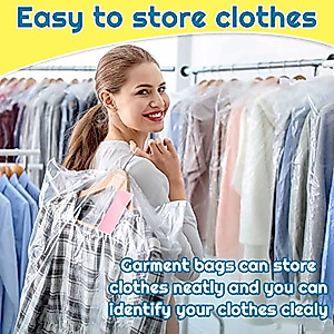 120 Pieces Long Dress Dry Cleaning Bags 72 Inch Clear Garment Bags for Hanging Clothes Plastic Garment Storage Cover Transparent Dust Cover for Laundrette Suits Wedding Gowns Coats Uniforms
