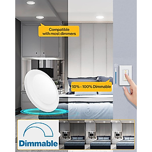 Sunco 24 Pack 5/6 Inch LED Disk Lights, Flush Mount Disc Recessed Ceiling Can Lighting, 1050 LM, 3000K Warm White, Dimmable, 15W=75W, Damp Rated ETL