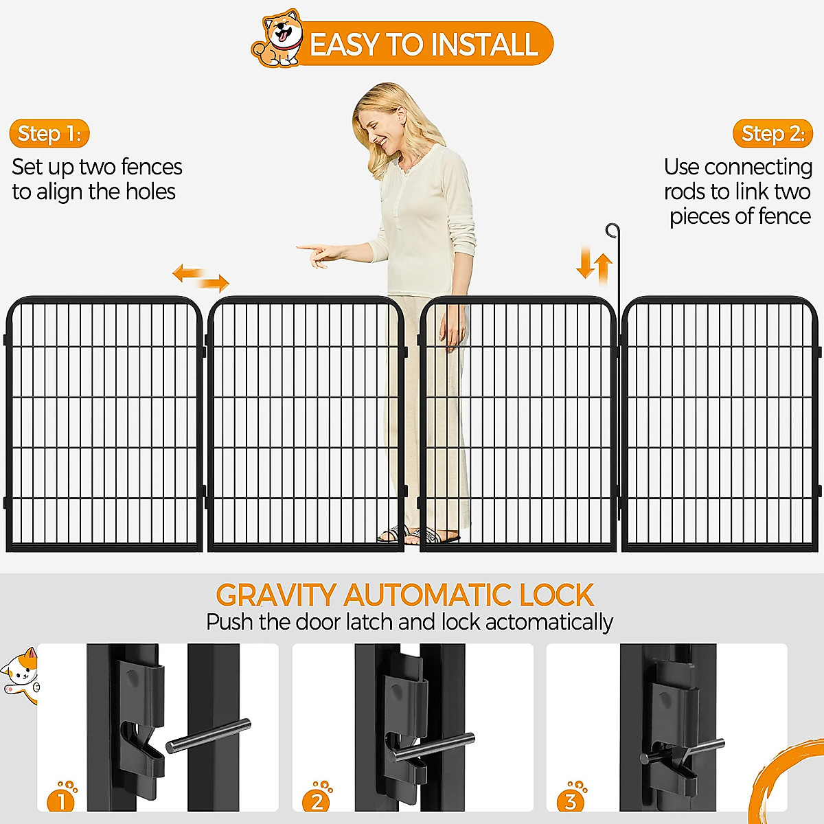 Yaheetech Dog Playpen Outdoor, Indoor Pen for Large/Medium/Small Dogs Animals Portable Playpen for RV Camping Garden Yard 32" Height 16 Panels