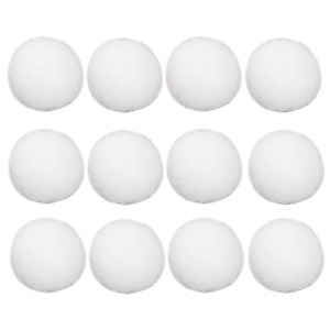 Chris.W 12pcs White Artificial Rabbit Fur Pom Poms Ball for Handbag Pendant Keychain Decoration (2-3/4inch)