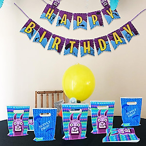 Haxpacal Video Game Goodie Bags 50Pcs Llama Treat Candy Plastic Bags for Llama Bag Video Game Theme Party Supplies Gamer's Birthday Party Decorations