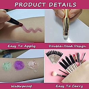 Eyeshadow stick and Sponge Makeup Brush, Smooth Cream Shimmer Shadow Pencil Long Lasting Waterproof Eye Shadow Highlighter Stick Makeup Hypoallergenic Highlighter Multi-Dimensional eyes Look