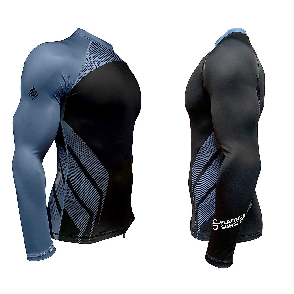 Platinum Sun UPF 50+ Rash Guard for Men Long Sleeve Swim Surf Shirt - Tight Tit UV Rashguard (Cobalt, XXL)