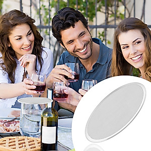 Stainless Steel Drink Covers Wine Glass Cover Keeps Debris Out Cup Covers Wine Glass Lid Mesh Ventilated Discs for Beverage Cover Outdoors Ventilation Reducing Splashing (6 Pieces)
