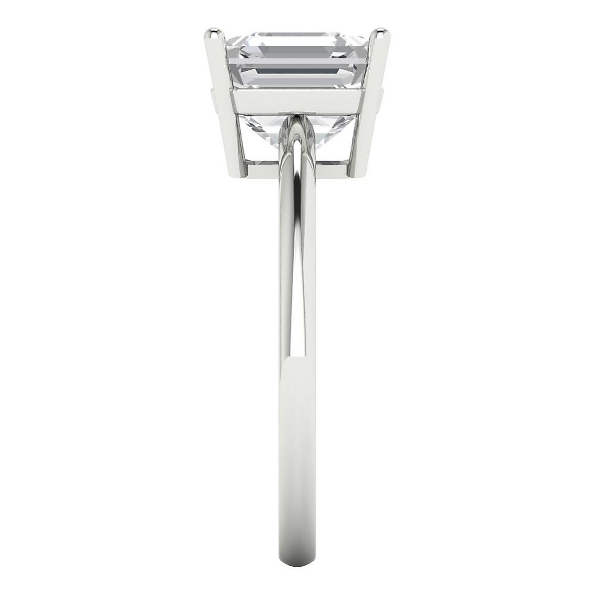 Clara Pucci 2.5 ct Asscher Cut Solitaire Genuine Moissanite Wedding Bridal Designer Anniversary Engagement Ring in 14k White Gold