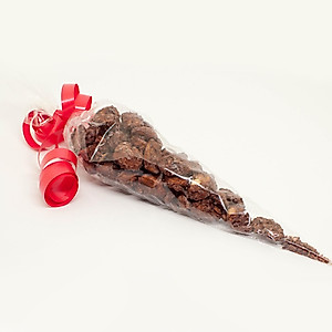 Cone Cellophane Bags,200 PCS 6.3"x11.8" Cello Clear Cone Shaped Treat Bags with Twist Ties, Plastic Cone Bags Triangle Bags for Popcorn Favor Candy