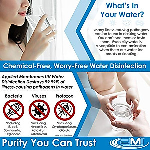 APPLIED MEMBRANES INC. Solapur Whole House Ultraviolet Water Purifier UV Sterilizer for Point of Entry Drinking Water Purification | 15 GPM | Helios Series UV-SPH-15