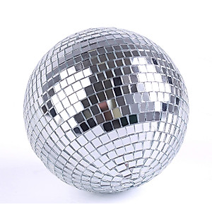 Big Mo's Toys Disco Ball - Silver Mirror Hanging Disco Ball Party Decoration Accessories for 70s Parties