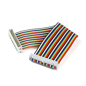 UCTRONICS Male to Female GPIO Ribbon Cable 40pin 8inch Breadboard Jumper Wires for Connection Raspberry Pi 5 3 2 Model B B+ w/ 3.5/5 inch TFT Touch Screen LCD Display