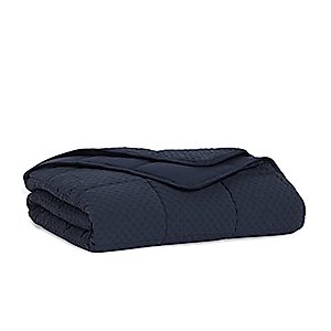 Brooklinen Textured Cotton Weighted Blanket, Deep Navy, Twin