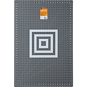 Fiskars Craft Supplies: Self Healing Cutting Mat for Crafts, Sewing, and Quilting Projects, 24x36” (12-83727097J), Gray & Acrylic Ruler, 6x24 Inch